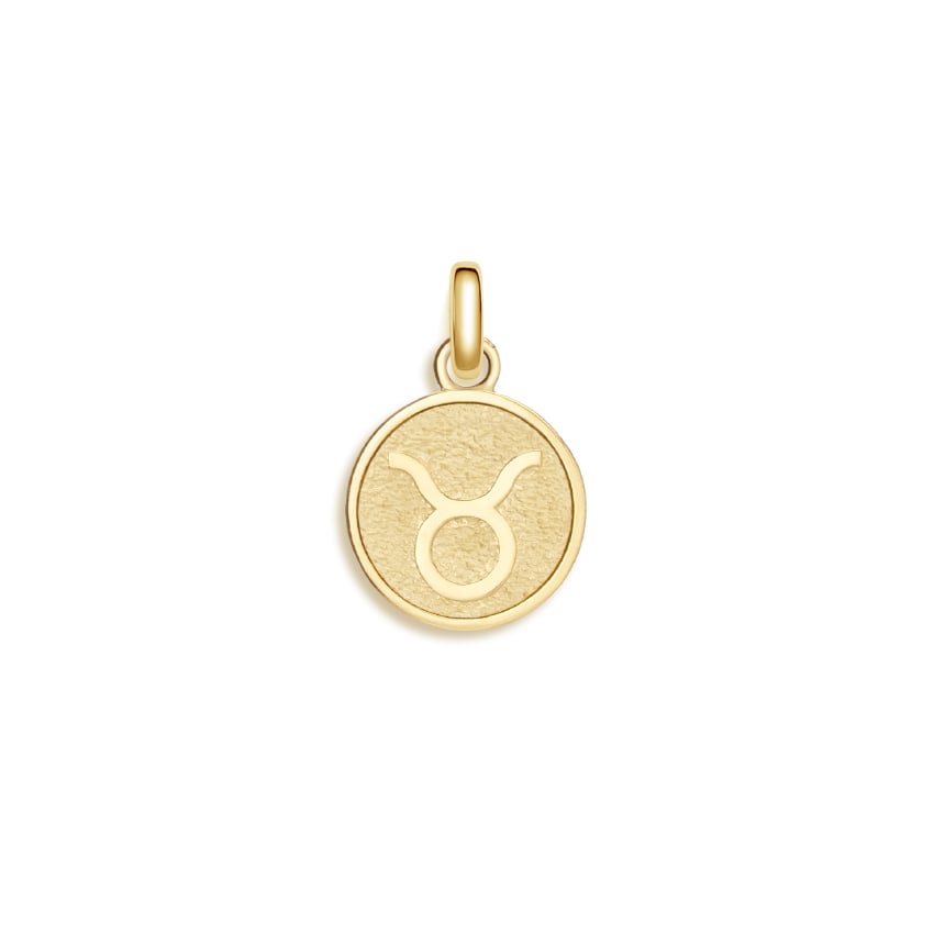 Taurus Zodiac Diamond Charm in 14K Yellow Gold