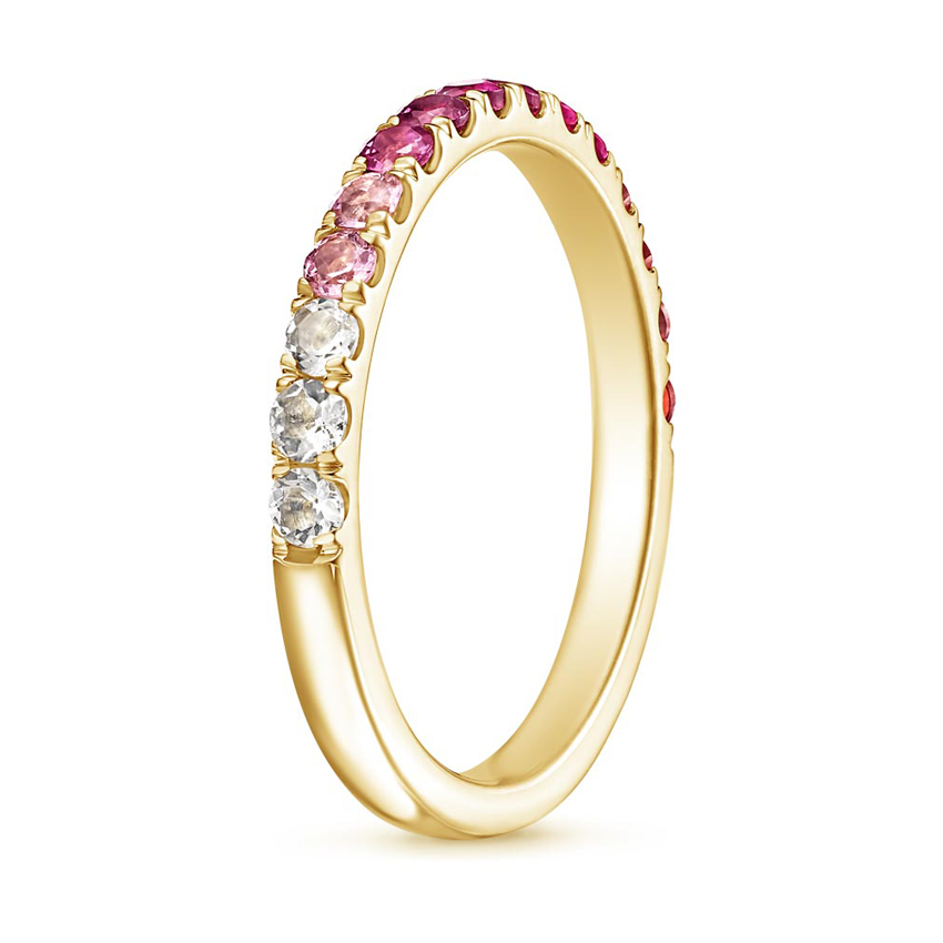 Burgundy Ombre Ring in 18K Yellow Gold