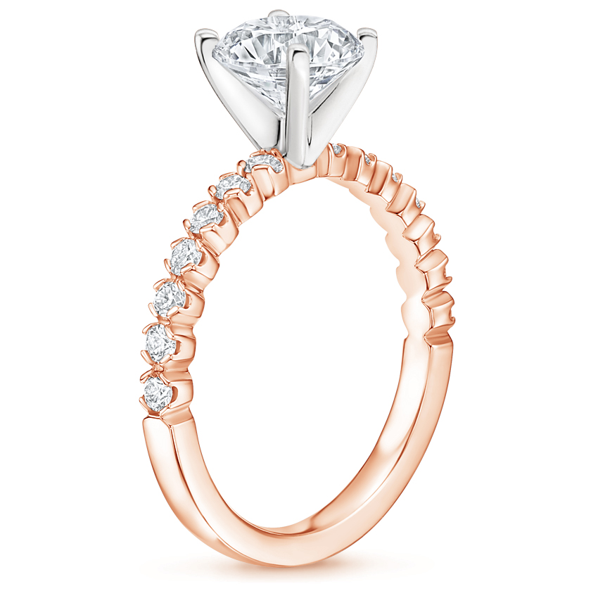 14K Rose Gold Peri Diamond Ring (1/3 ct. tw.) with Petite Shared Prong ...
