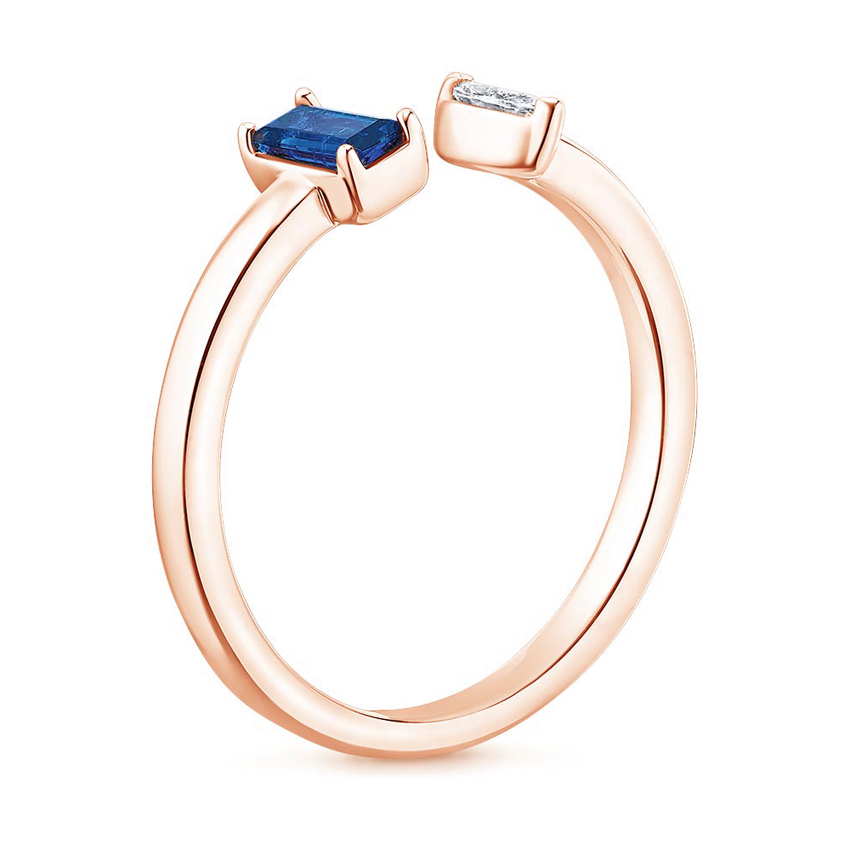 Tess Sapphire and Diamond Open Ring in 14K Rose Gold