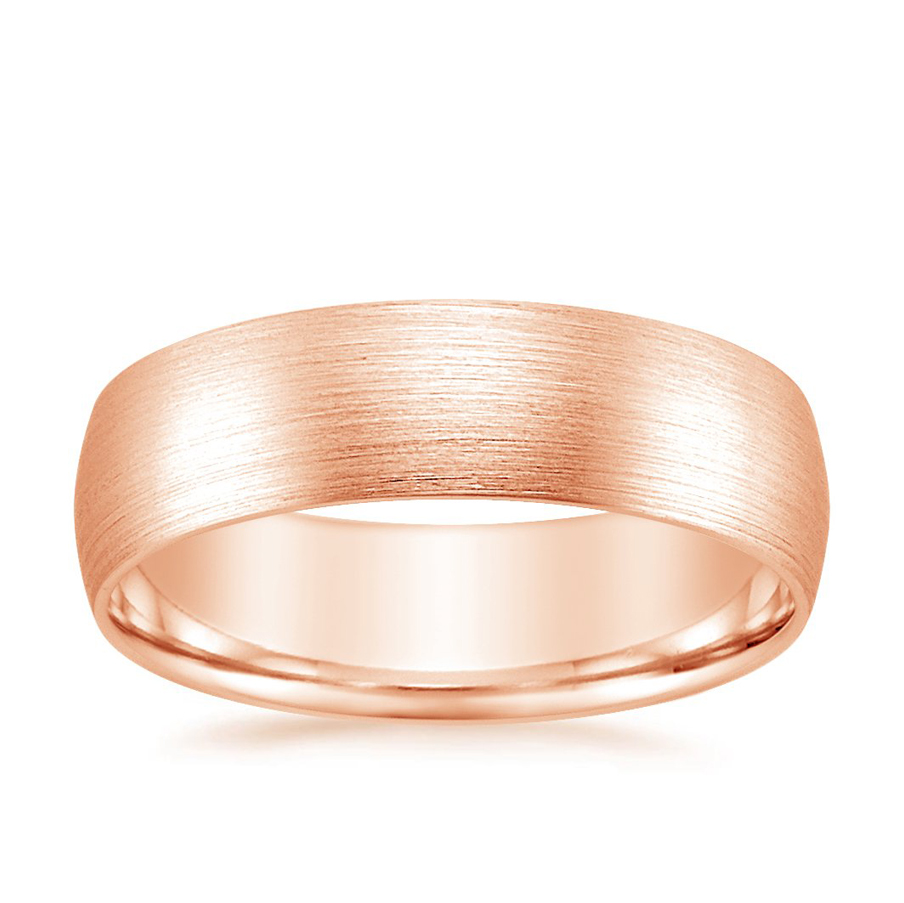 Matte Comfort Fit 5mm Wedding Ring in 14K Rose Gold