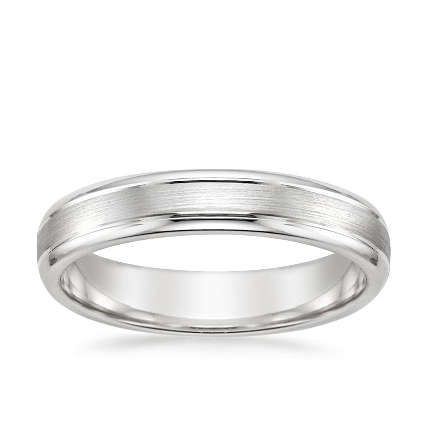Beveled Edge Matte Wedding Ring with Grooves | Brilliant Earth