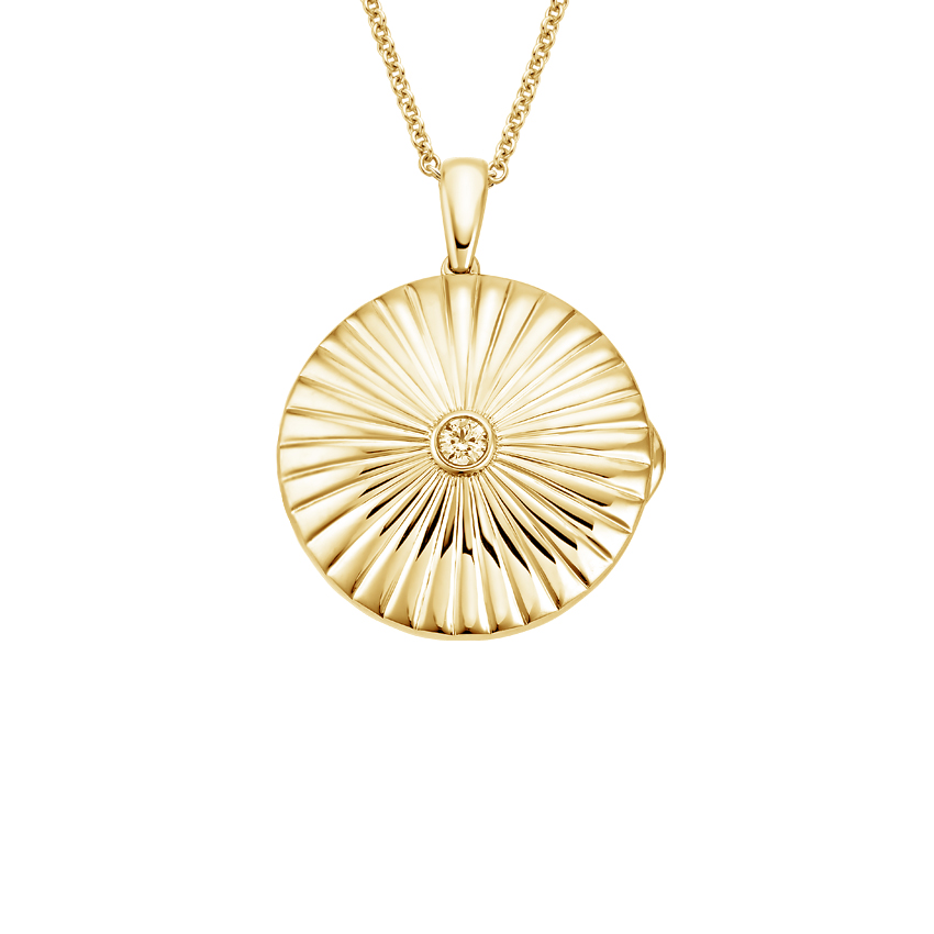 14K Yellow Gold Round Diamond Locket | Brilliant Earth