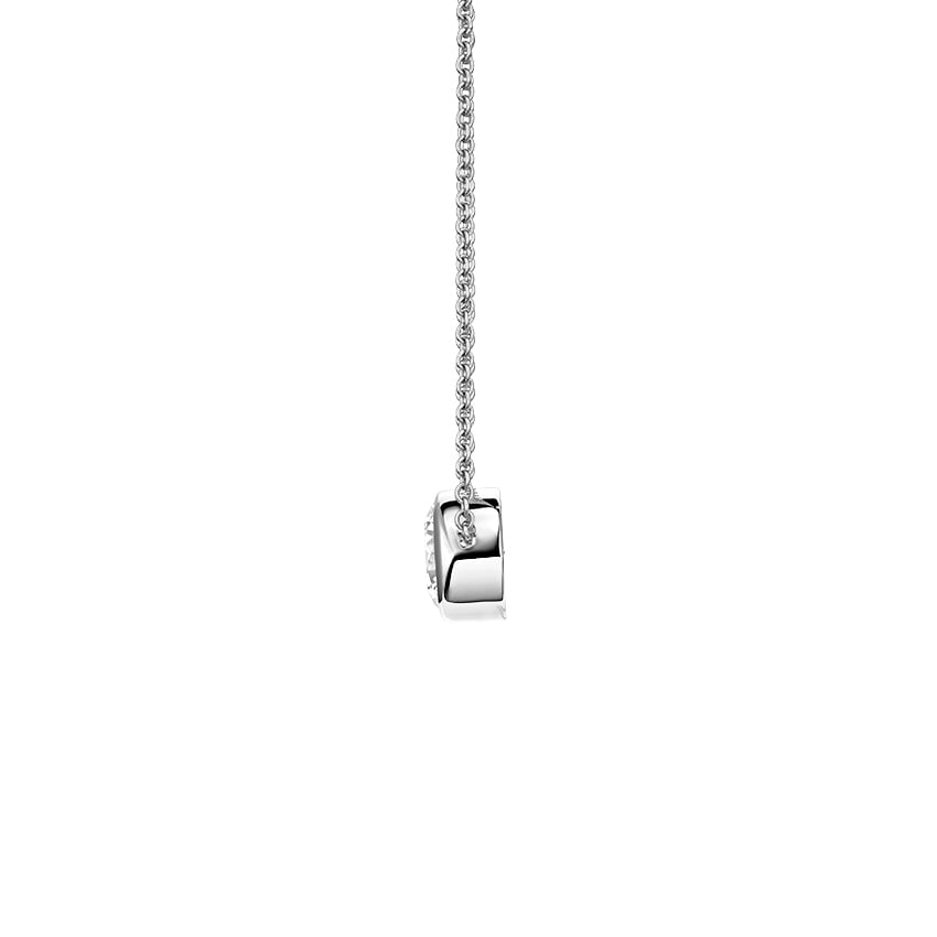 Bezel Pendant in 18K White Gold | Brilliant Earth