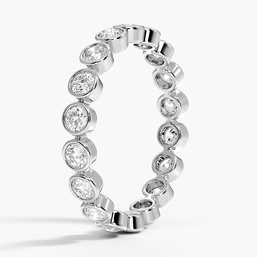 Bezel Round Eternity Diamond Ring (1 ct. tw.) in Platinum