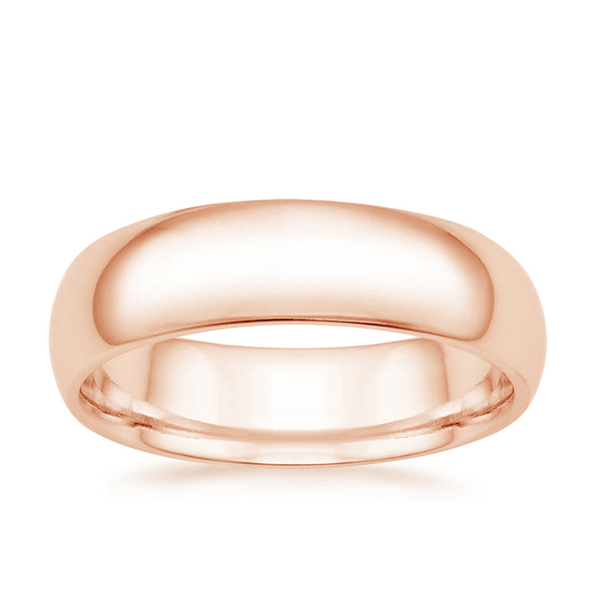Comfort Fit 4mm Wedding Ring in 14K Rose Gold