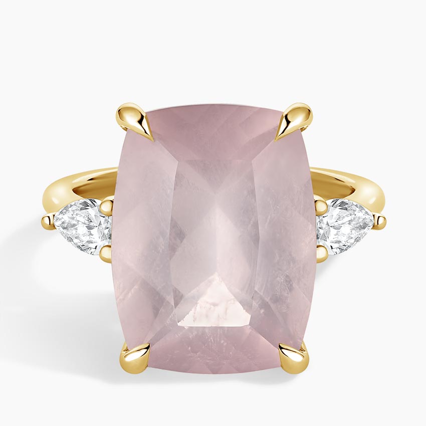 Rose Quartz and Diamond Cocktail Ring