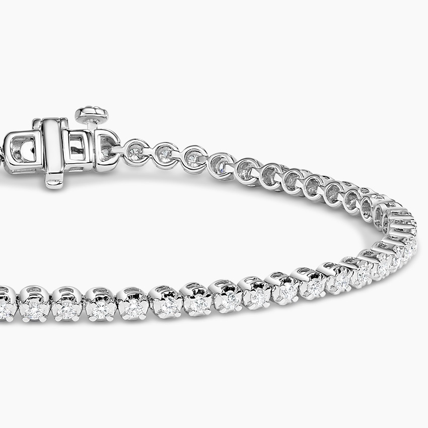 18k White Gold Certified Lab Created Diamond Tennis Bracelet 1 Ct Tw