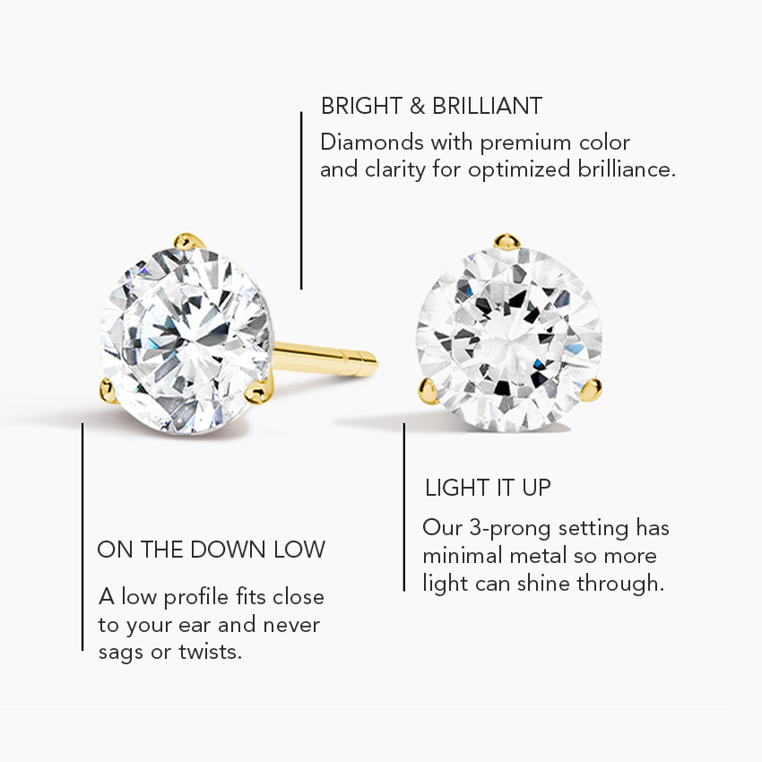 Platinum Perfect Martini Lab Grown Diamond Stud Earrings | 2 Carat ...