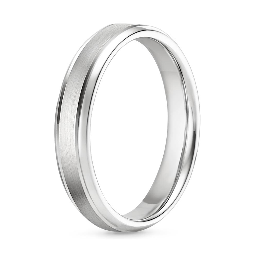Beveled Edge Matte Wedding Ring with Grooves | Brilliant Earth
