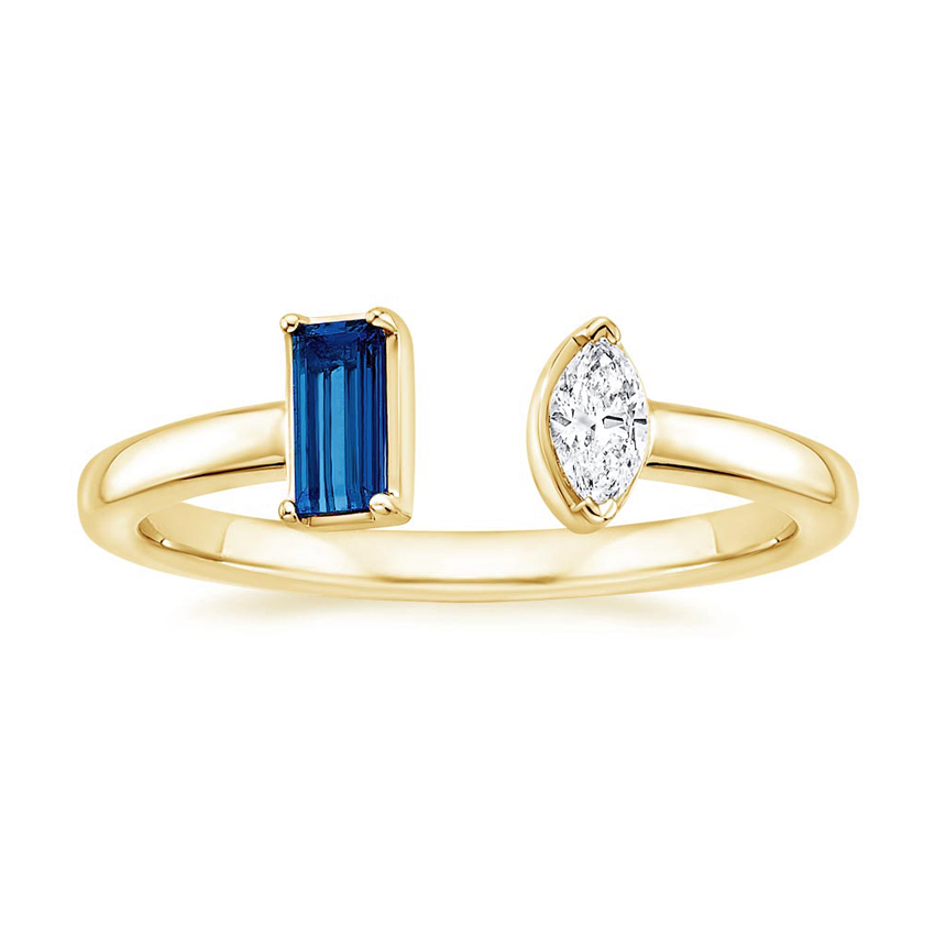 Tess Sapphire and Diamond Open Ring in 14K Rose Gold