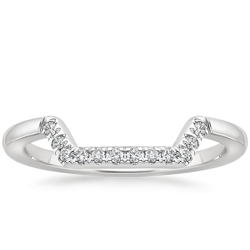 Mezzo Linear Diamond Nesting Ring in 18K White Gold