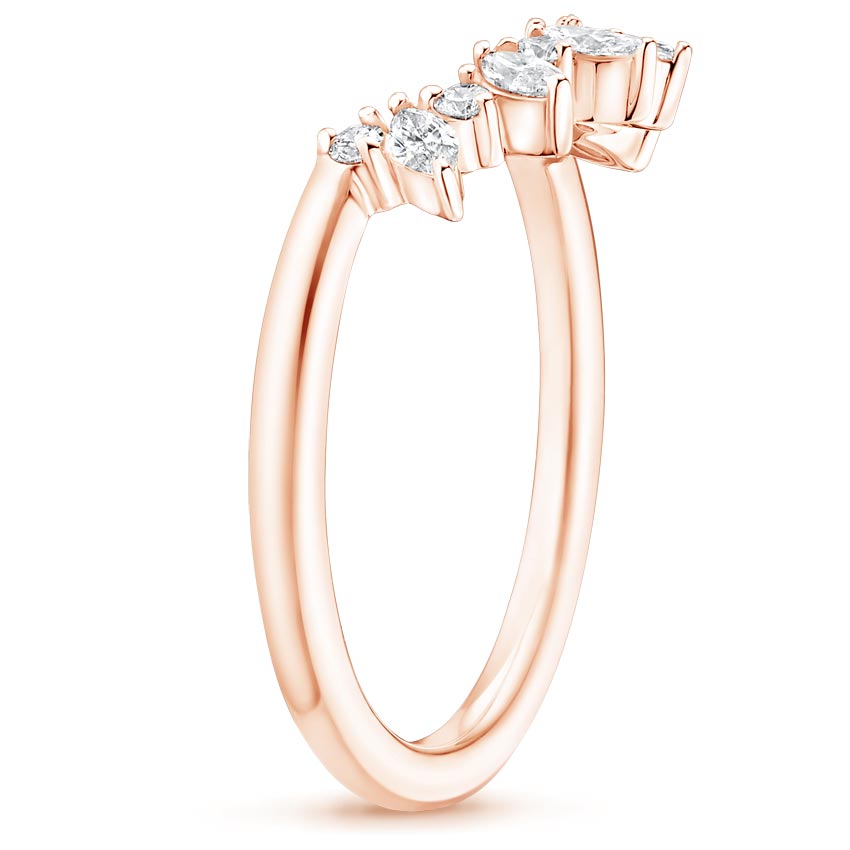 Midi Sunburst Diamond Nesting Ring in 14K Rose Gold