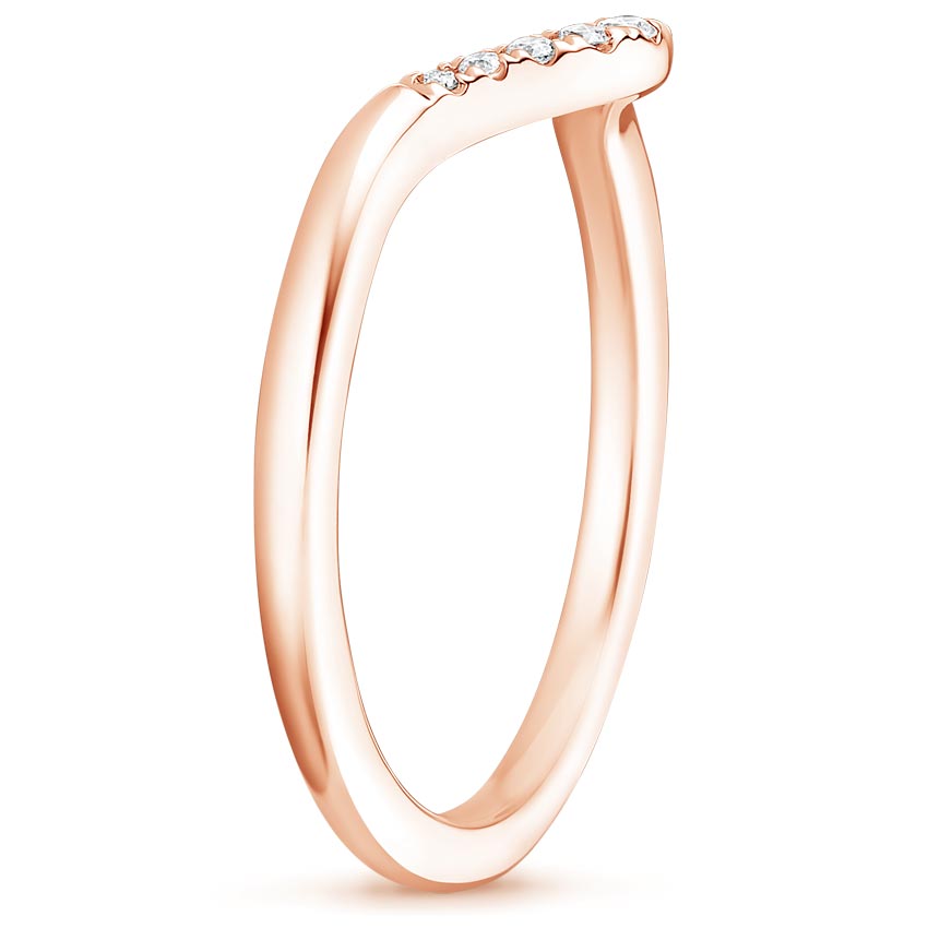 Midi Half Moon Diamond Nesting Ring in 14K Rose Gold