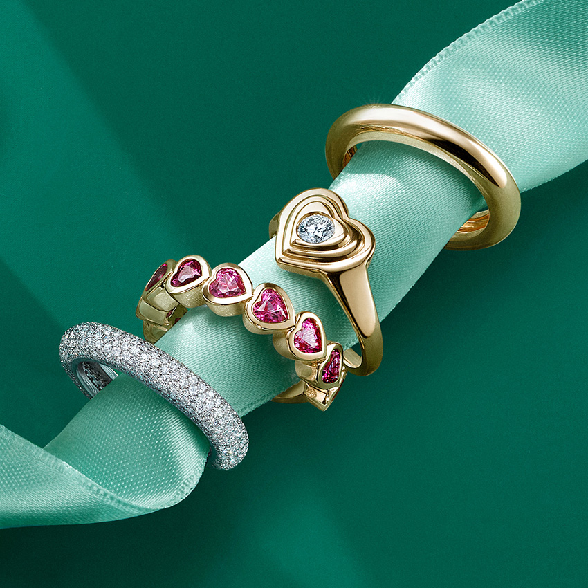 Lab Diamond Tube Ring in 14K Rose Gold