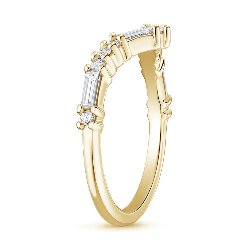 18K Yellow Gold East West Tapered Baguette Diamond Ring with Annette ...