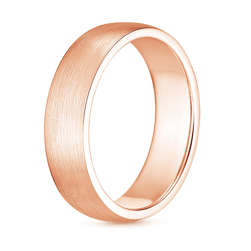 Matte Comfort Fit 5mm Wedding Ring in 14K Rose Gold