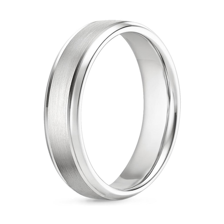 Beveled Edge Matte Wedding Ring with Grooves | Brilliant Earth