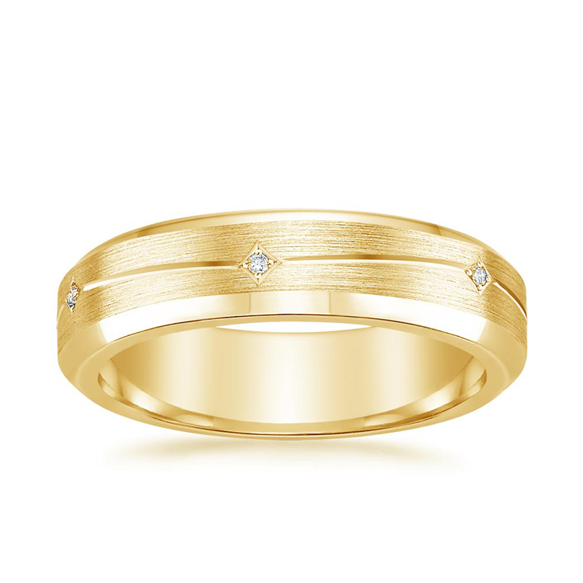 Cosmos Diamond 5.5mm Wedding Ring in 18K Yellow Gold