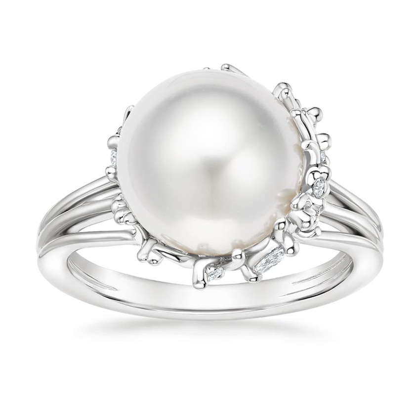 Cotillion Cultured Pearl and Diamond Cocktail Ring - Brilliant Earth