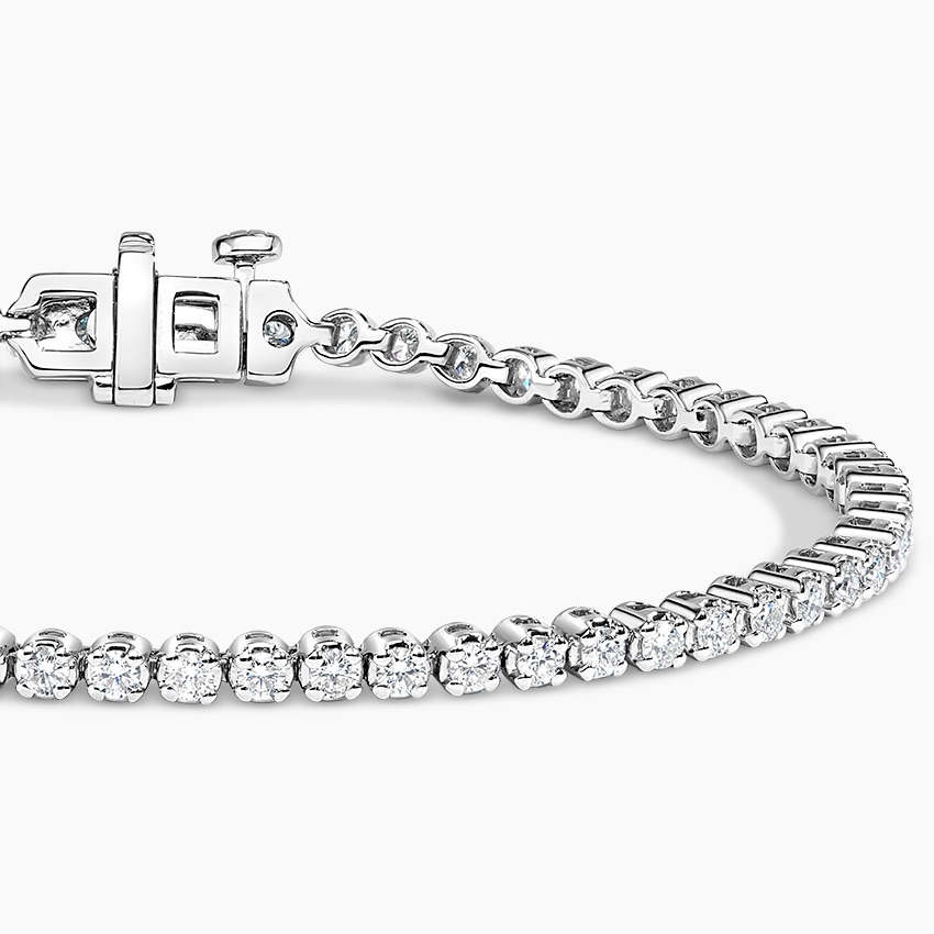 18k White Gold Certified Lab Created Diamond Tennis Bracelet 2 Ct Tw