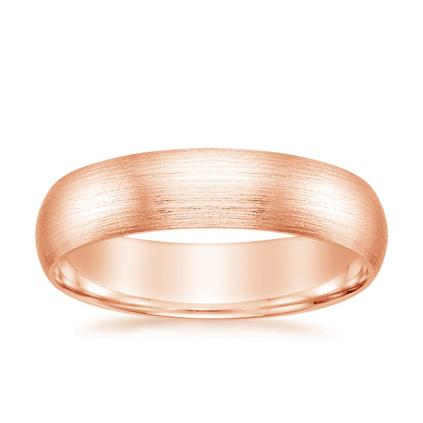 Matte Comfort Fit 5mm Wedding Ring in 14K Rose Gold