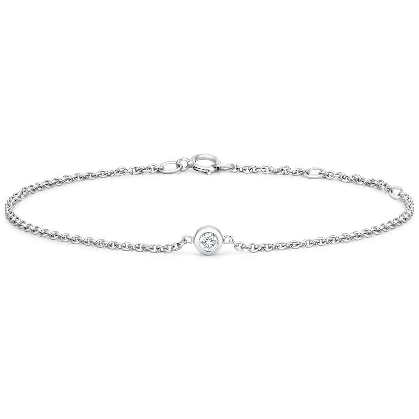 18K White Gold Diamond Bezel Bracelet - Brilliant Earth