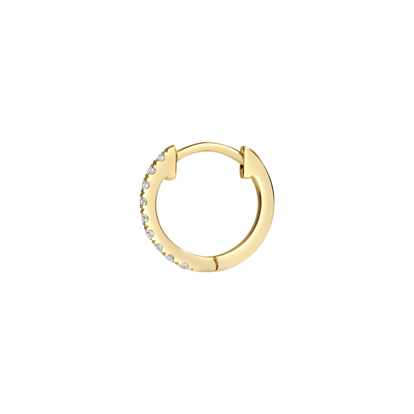 14K Yellow Gold Single Diamond Hoop Earring - Brilliant Earth