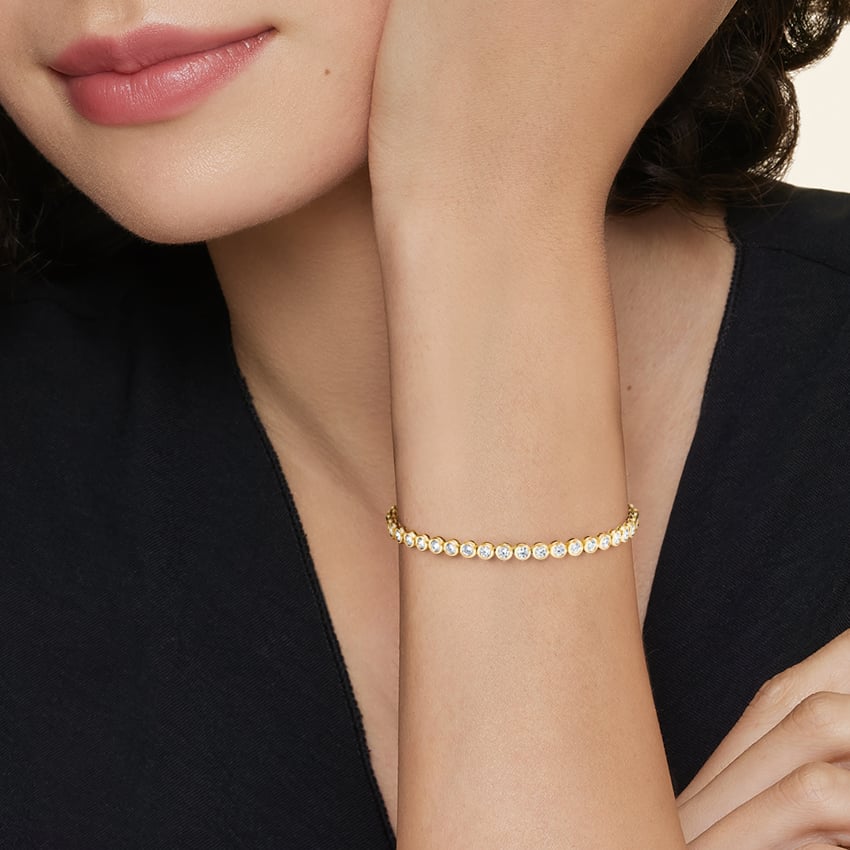 Pear Lab Diamond Bezel Tennis Bracelet