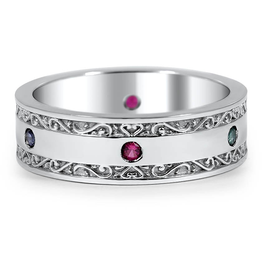 Custom Antique Scroll and Gemstones Ring | Brilliant Earth