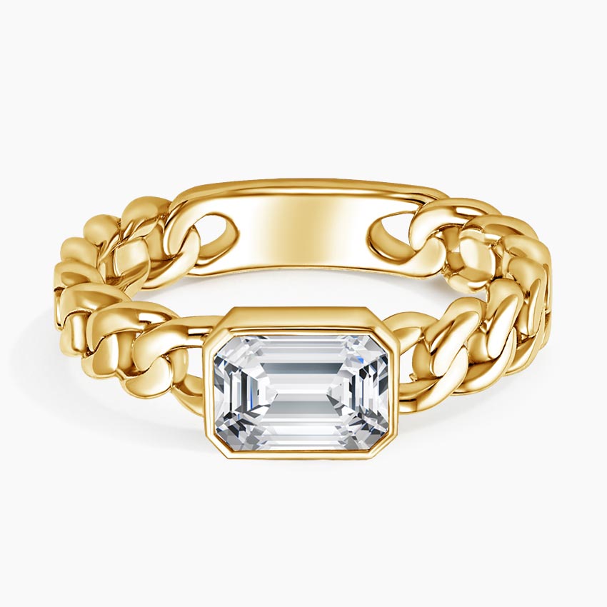 Blake Lab Emerald Chain Ring in 18K Yellow Gold | Brilliant Earth