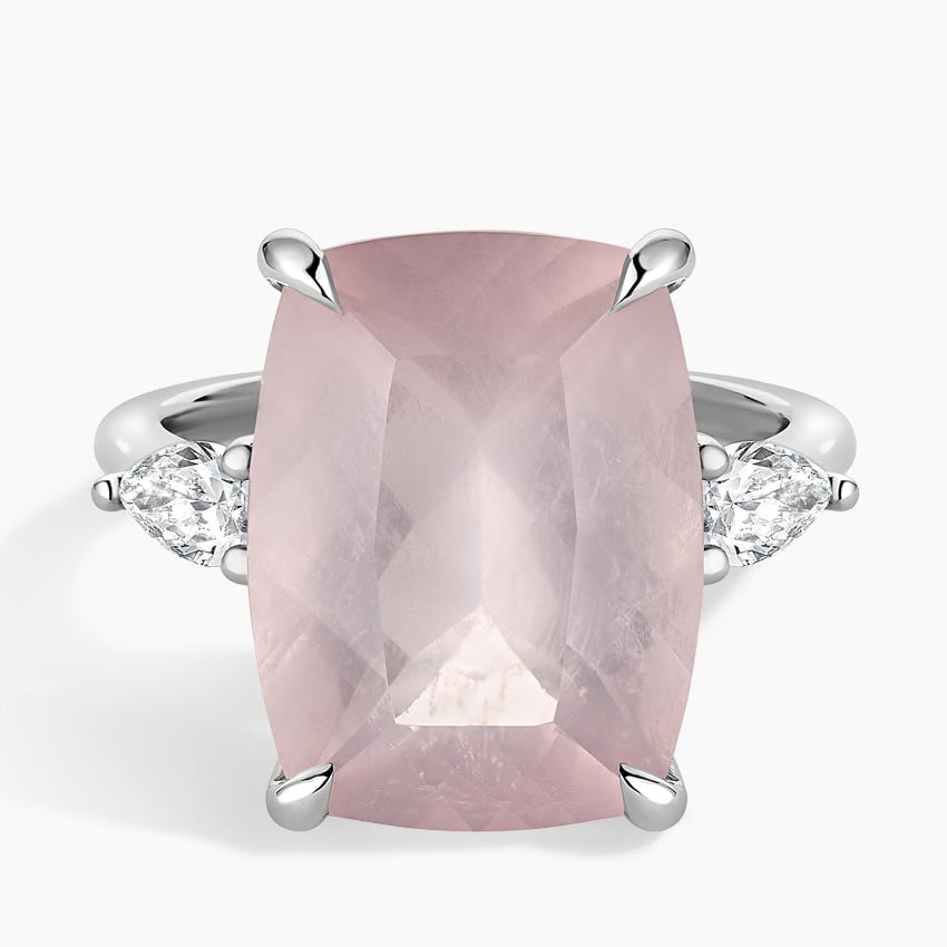 Rose Quartz and Diamond Cocktail Ring