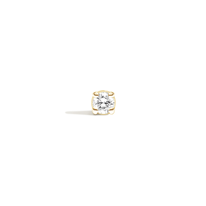 14K Yellow Gold Single Diamond Stud Earring - Brilliant Earth