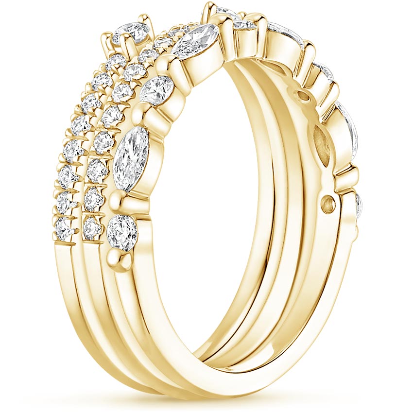 Luxe Tres Diamond Ring Stack (3/4 ct. tw.) in 18K Yellow Gold