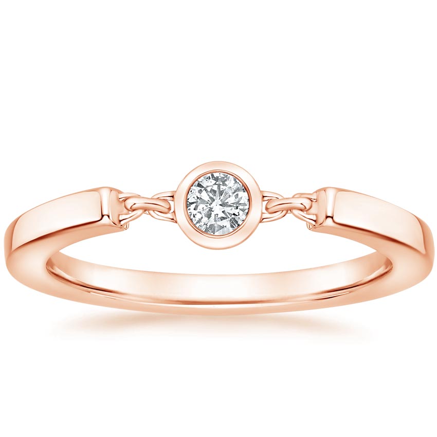 Floating Diamond Chain Ring in 14K Rose Gold