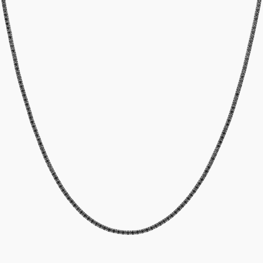 Black Diamond Tennis Necklace