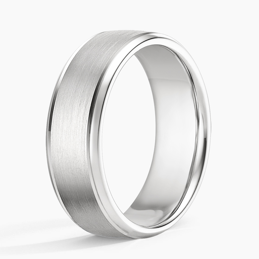 6mm Beveled Edge Matte Ring with Grooves | Brilliant Earth