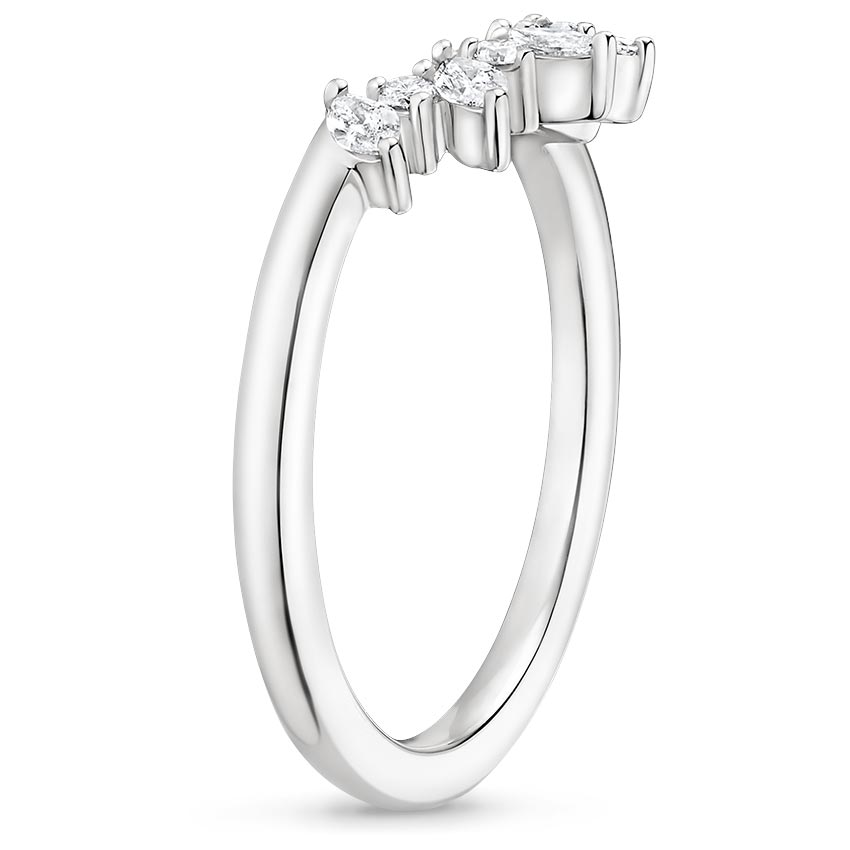 Midi Sunburst Diamond Nesting Ring in Platinum