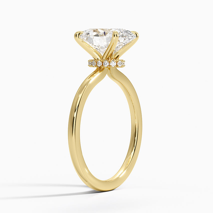 Secret Halo with 2ct Oval Certified Lab Diamond in 18K Yellow Gold ...