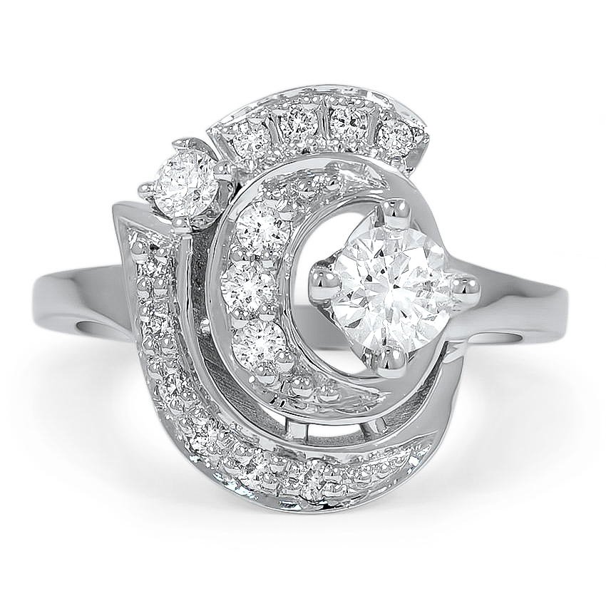 Custom Antique Inspired Crescent Diamond Ring | Brilliant Earth