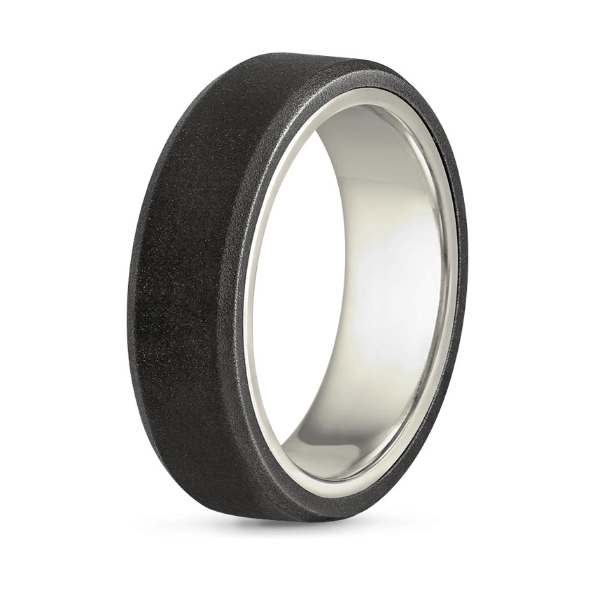 Modern Black Tungsten and Gold Wedding Ring | 6mm Jett | Brilliant Earth
