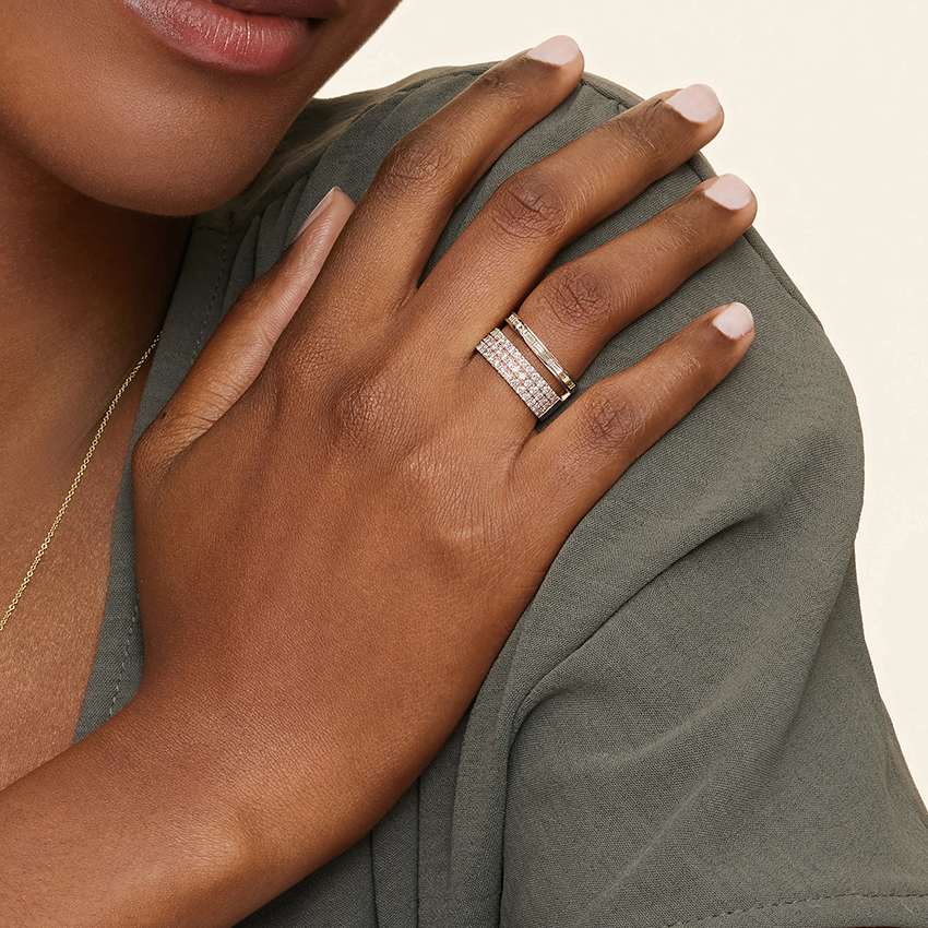 Luxe Abierta Diamond Ring in 14K Rose Gold