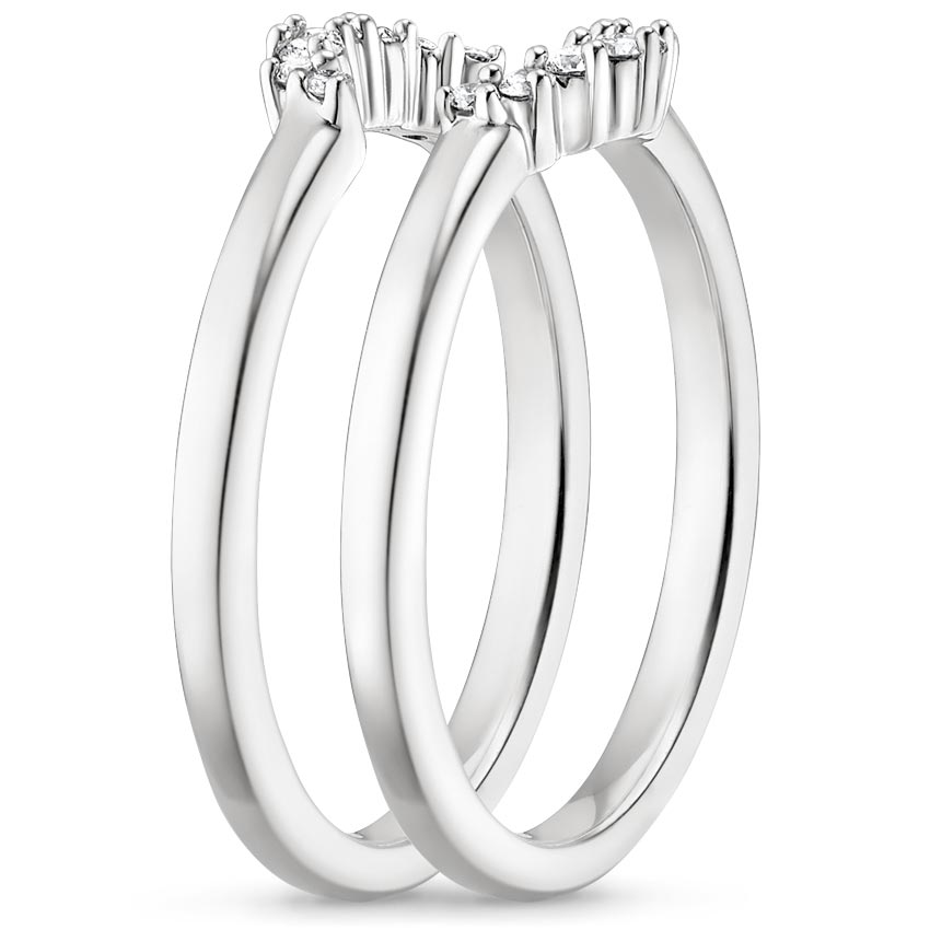 Crescent Nested Diamond Ring Stack in Platinum