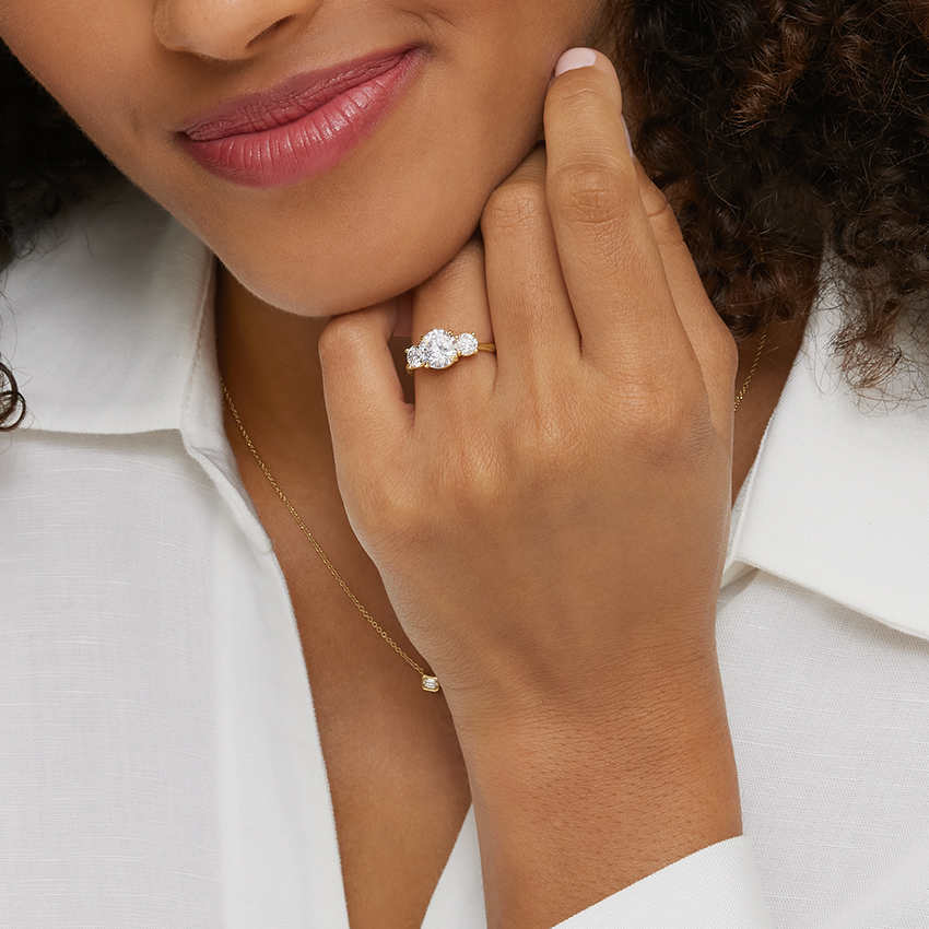 18K Yellow Gold Luxe Selene Three Stone Diamond Ring (2/3 ct. tw.)