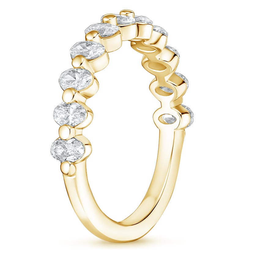 18K Yellow Gold Ellipse Oval Diamond Ring (3/4 ct. tw.) with Ellipse ...