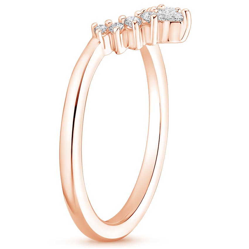 Elongated Lunette Diamond Ring (1/8 ct. tw.) in 14K Rose Gold