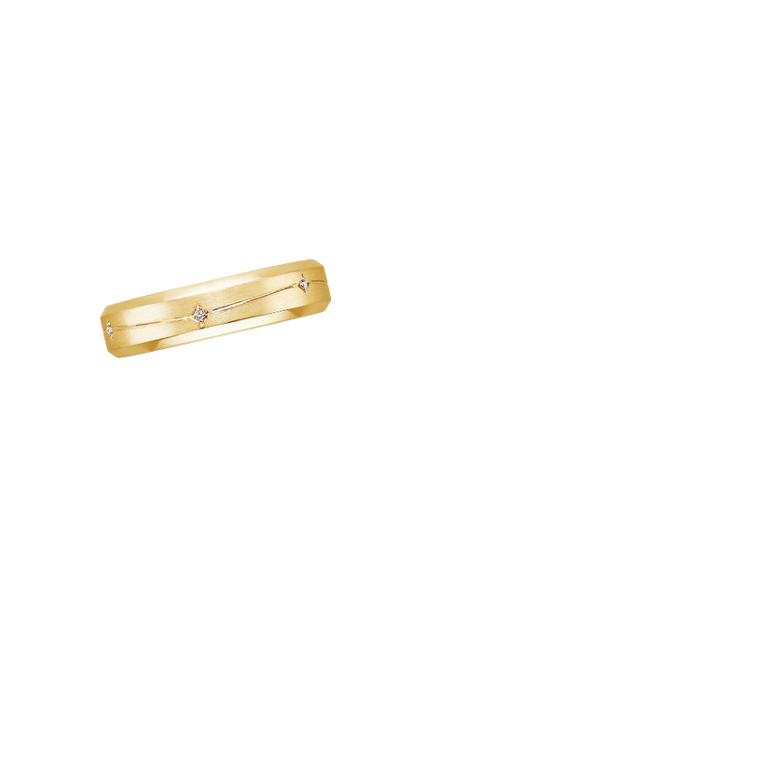 Cosmos Diamond 5.5mm Wedding Ring in 18K Yellow Gold