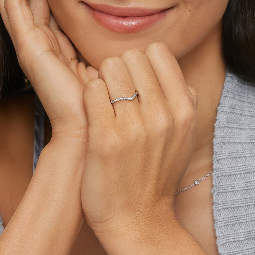 Astra Contour Diamond Ring in 18K White Gold