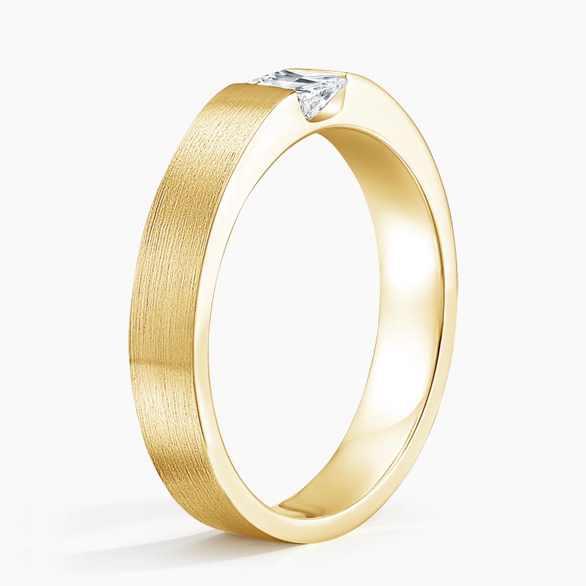 Jamie Diamond 4mm Wedding Ring in 18K Yellow Gold