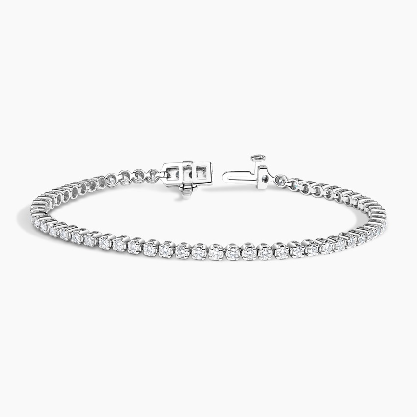 18k White Gold Certified Lab Created Diamond Tennis Bracelet 2 Ct Tw
